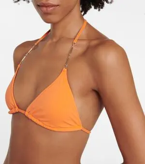 Melissa Odabash Mykonos Triangle Bikini Top - Orange