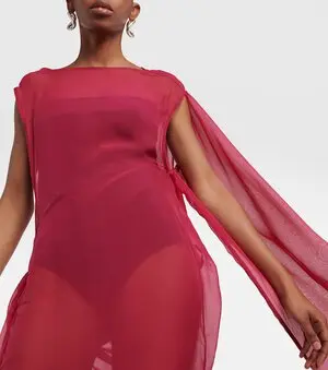 Rick Owens Draped Silk Maxi Dress