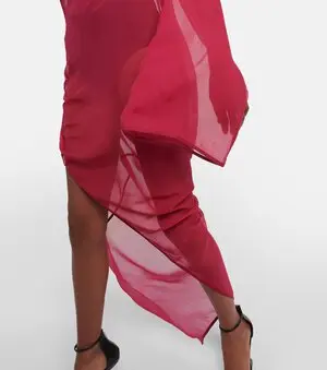 Rick Owens Draped Silk Maxi Dress