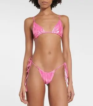 Jade Swim Via Triangle Bikini Top - Pink
