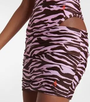 Attico Printed Lycra Miniskirt - Multicoloured