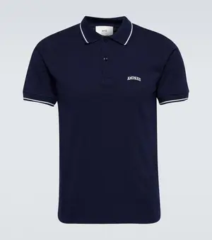 AMI Paris Striped Cotton Polo Shirt