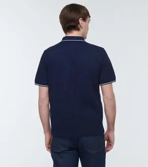 AMI Paris Striped Cotton Polo Shirt
