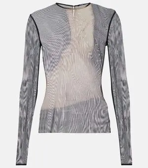 Balmain Trompe-l'œil Printed Tulle Top