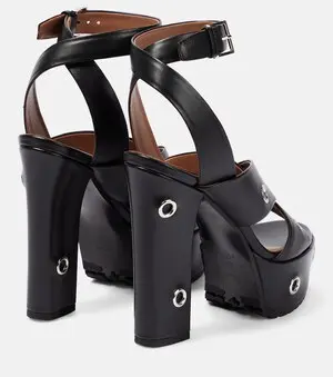 Alaïa Eyelet-embellished Leather Sandals - Black