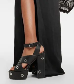 Alaïa Eyelet-embellished Leather Sandals - Black