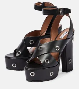 Alaïa Eyelet-embellished Leather Sandals - Black