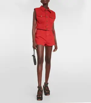 Alaïa High-rise Cotton Shorts