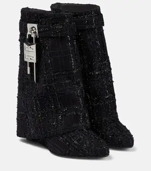 Givenchy Shark Lock Tweed Ankle Boots