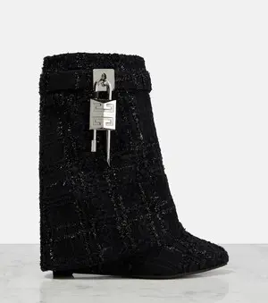 Givenchy Shark Lock Tweed Ankle Boots