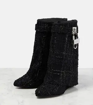 Givenchy Shark Lock Tweed Ankle Boots