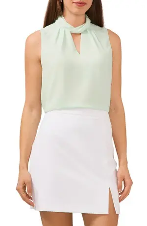 Halogen Twist Neck Sleeveless Blouse - Seafoam Green