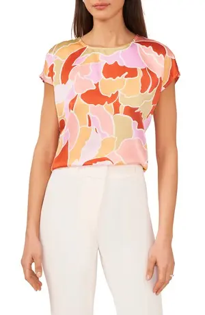 Halogen Print Cap-Sleeve Blouse Canyon Sunset