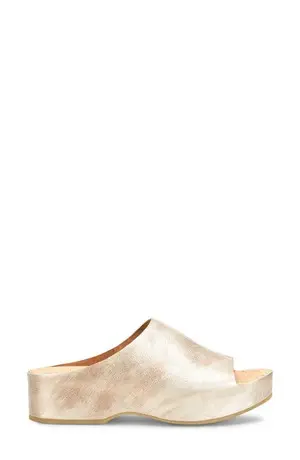 Kork-Ease® Yazmin Platform Slide Sandal - Light Gold Metallic