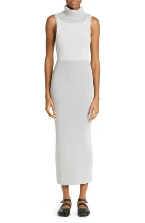 white christmas dresses Coco + Carmen Women’s Hana Ribbed 3/4 Sleeve Turtle Neck Dress Polyester Cotton Size S/M L/XL XXL, Black / S/M main image 1