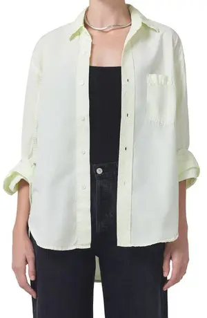 Citizens Of Humanity Citizens Of Humanity Kayla Oversized Poplin Button-Up Shirt Limeleaf