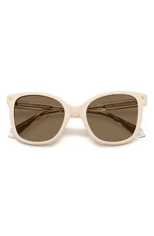 POLAROID Polaroid 53mm Polarized Square Sunglasses Ivory/ Bronze Polar