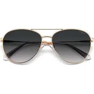 POLAROID Polaroid 60mm Polarized Aviator Sunglasses Gold Copper/ Gray Polar