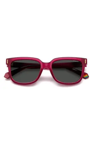 POLAROID Polaroid 54mm Polarized Rectangular Sunglasses Fuchsia/gray Polar