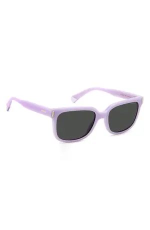 POLAROID 54mm Polarized Rectangular Sunglasses - Lilac/ Gray Polar