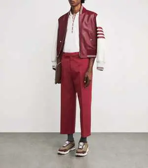 Thom Browne Cotton Chinos - Burgundy