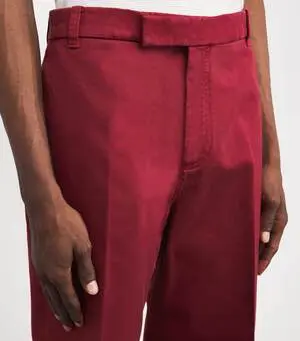 Thom Browne Cotton Chinos - Burgundy