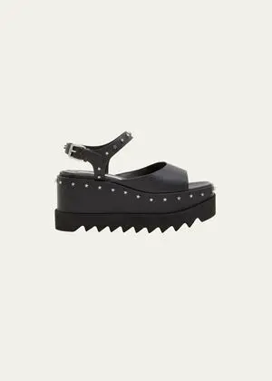 Stella McCartney Elyse Star-Studded Platform Sandals - Black