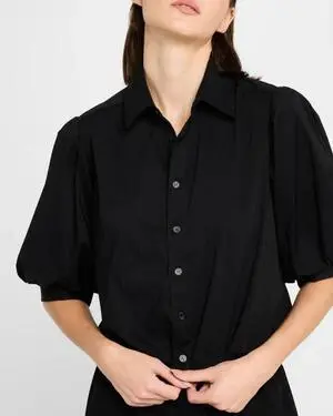 Finley Bomba Twist-front Shirt - Black