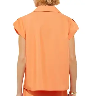 Misook Puff Cap Sleeve Blouse