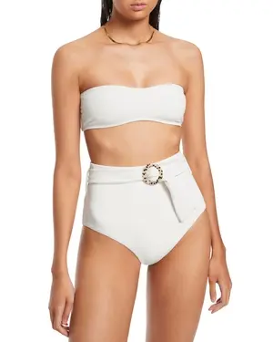 JETS Isla Rib High-waist Bikini Bottom - Cream