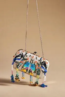 Anthropologie Beaded Bird Clutch