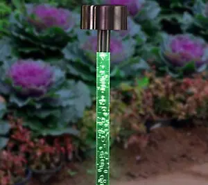 EXHART 4pc Solar Stainless Color Changing Bubbl Stakes