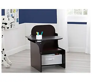 DELTA CHILDREN Mysize Chair Desk With Storage Bin, Dark Chocol Te