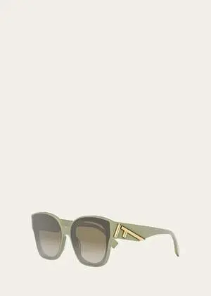 Fendi Fendi Oversized F Logo Cat-Eye Sunglasses Light Green