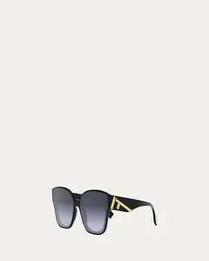 Fendi Oversized F Logo Cat-eye Sunglasses - Shiny Black