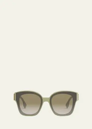 Fendi Oversized F Logo Cat-eye Sunglasses - Shiny Black