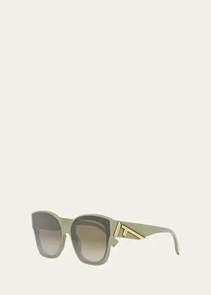 Fendi Oversized F Logo Cat-eye Sunglasses - Shiny Black
