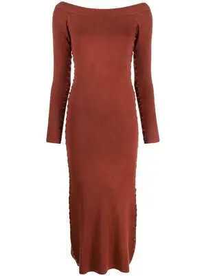 Altuzarra Long-sleeved Knitted Midi Dress - Orange