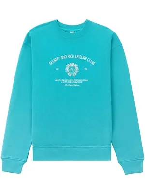 Sporty & Rich Slogan-print Crewneck Sweatshirt - Blue