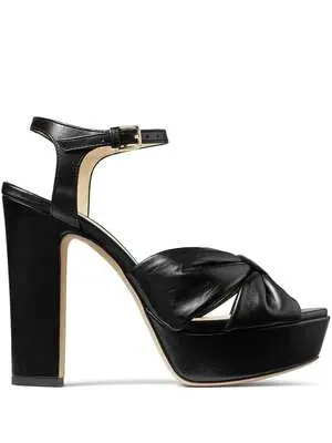 JIMMY CHOO Heloise 120mm Leather Sandals - Black
