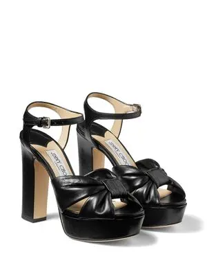 JIMMY CHOO Heloise 120mm Leather Sandals - Black