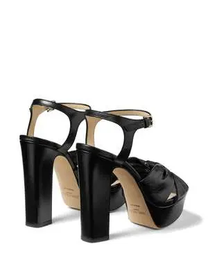 JIMMY CHOO Heloise 120mm Leather Sandals - Black
