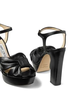 JIMMY CHOO Heloise 120mm Leather Sandals - Black