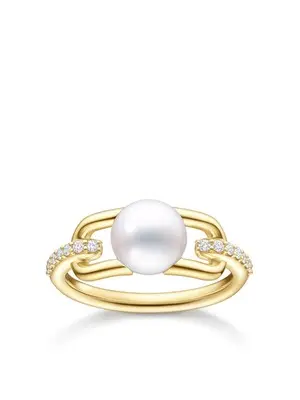 TASAKI 18kt Yellow Fine Links Pearl Ring