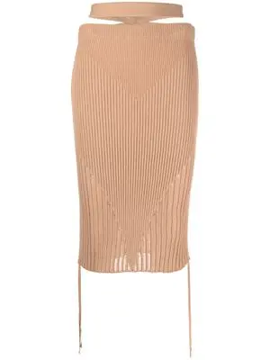 ANDREĀDAMO Ribbed-knit Pencil Skirt - Neutrals