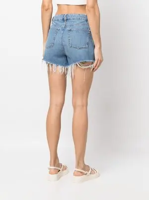 IRO PARIS Frayed-hem Denim Shorts