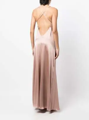 Michelle Mason Lace-inset Gown - Pink