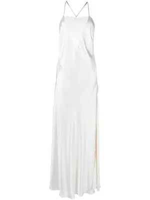 Michelle Mason Lace-inset Gown - White