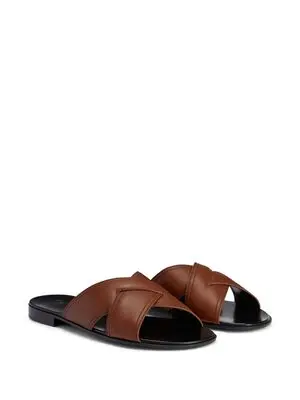 GIUSEPPE ZANOTTI Flavio Crossed-leather Sandals - Brown
