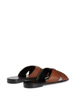 GIUSEPPE ZANOTTI Flavio Crossed-leather Sandals - Brown